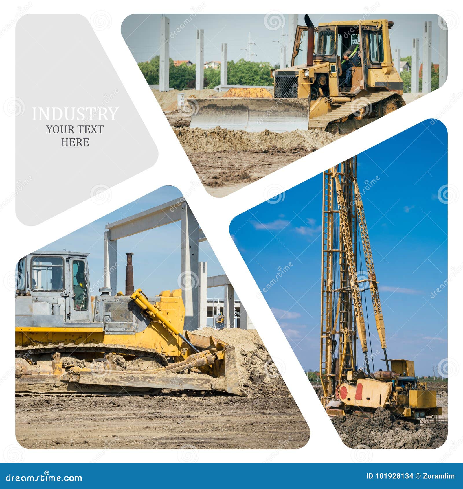 Collage of Construction Machinery Stock Photo - Image of lifting ...