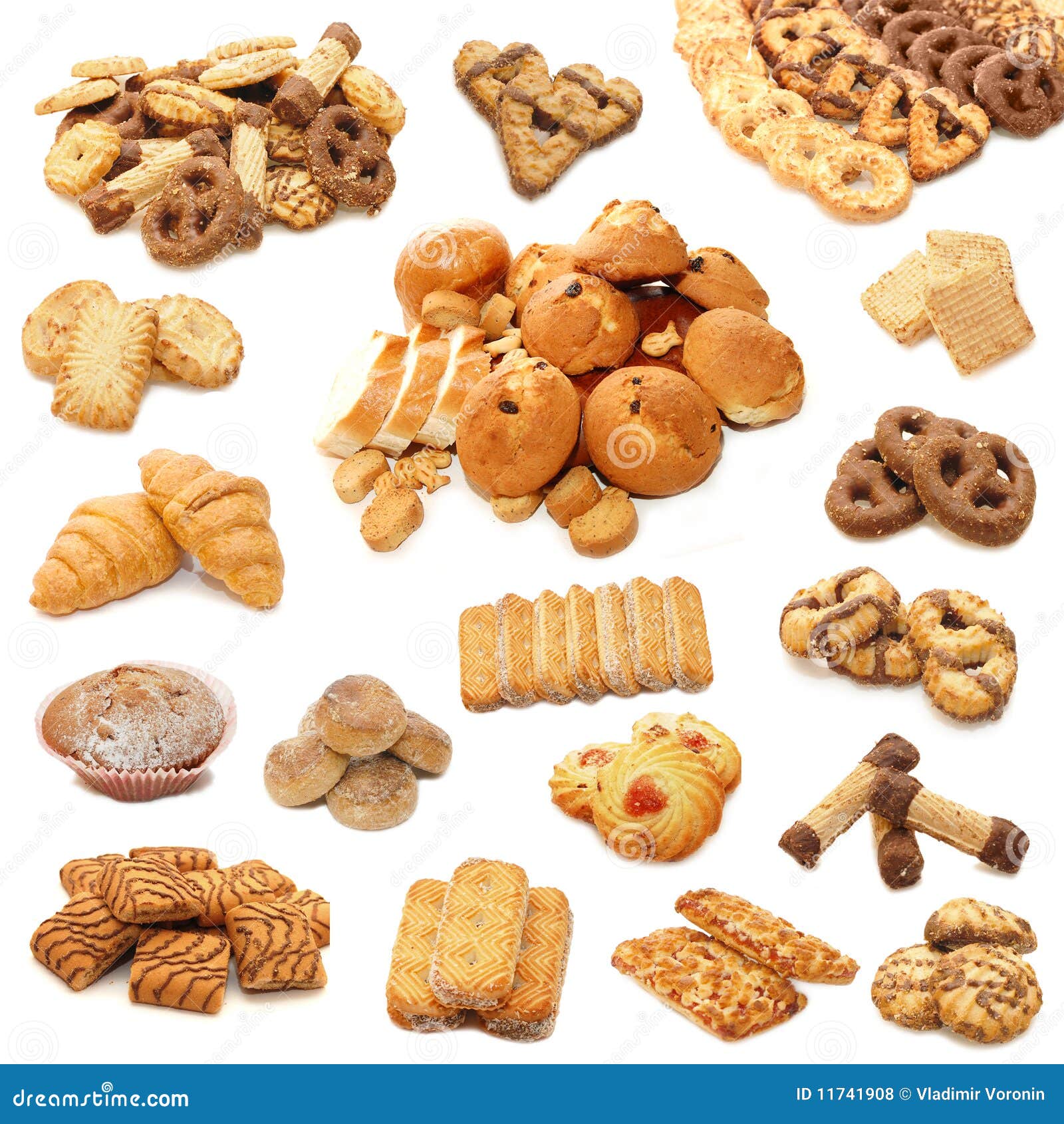 Collage With Cookies And Ears In The Background Stock Photo ...