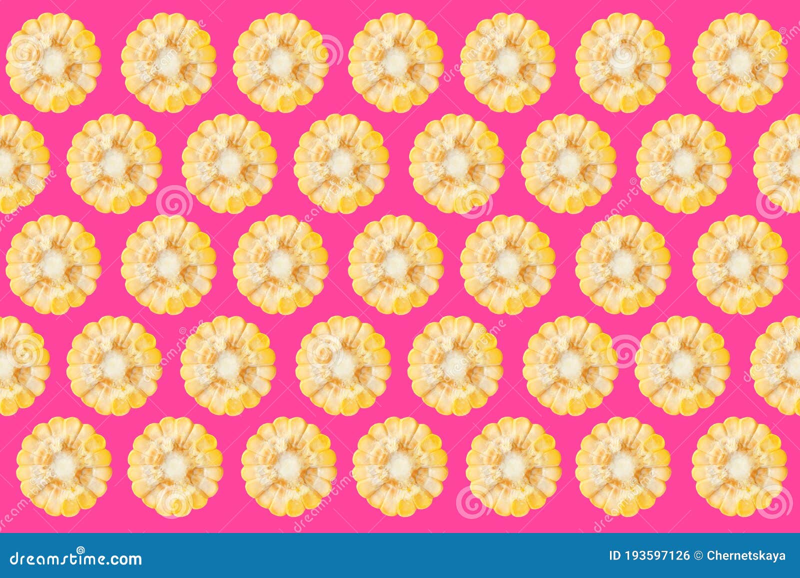 Collage with Corn Cob Pieces on Background, Pattern Design Stock Photo ...