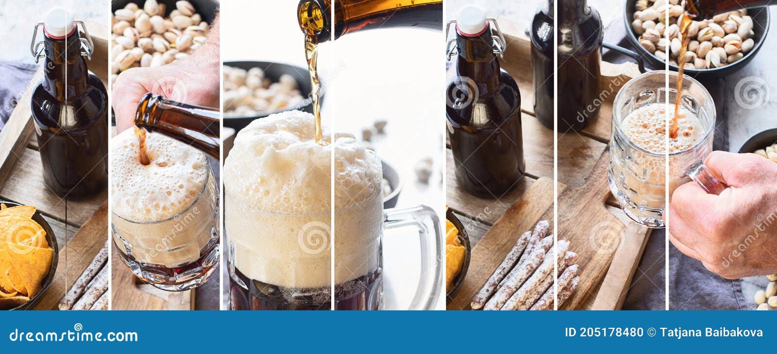 Collage of craft beer stock photo. Image of alcohol - 205178480