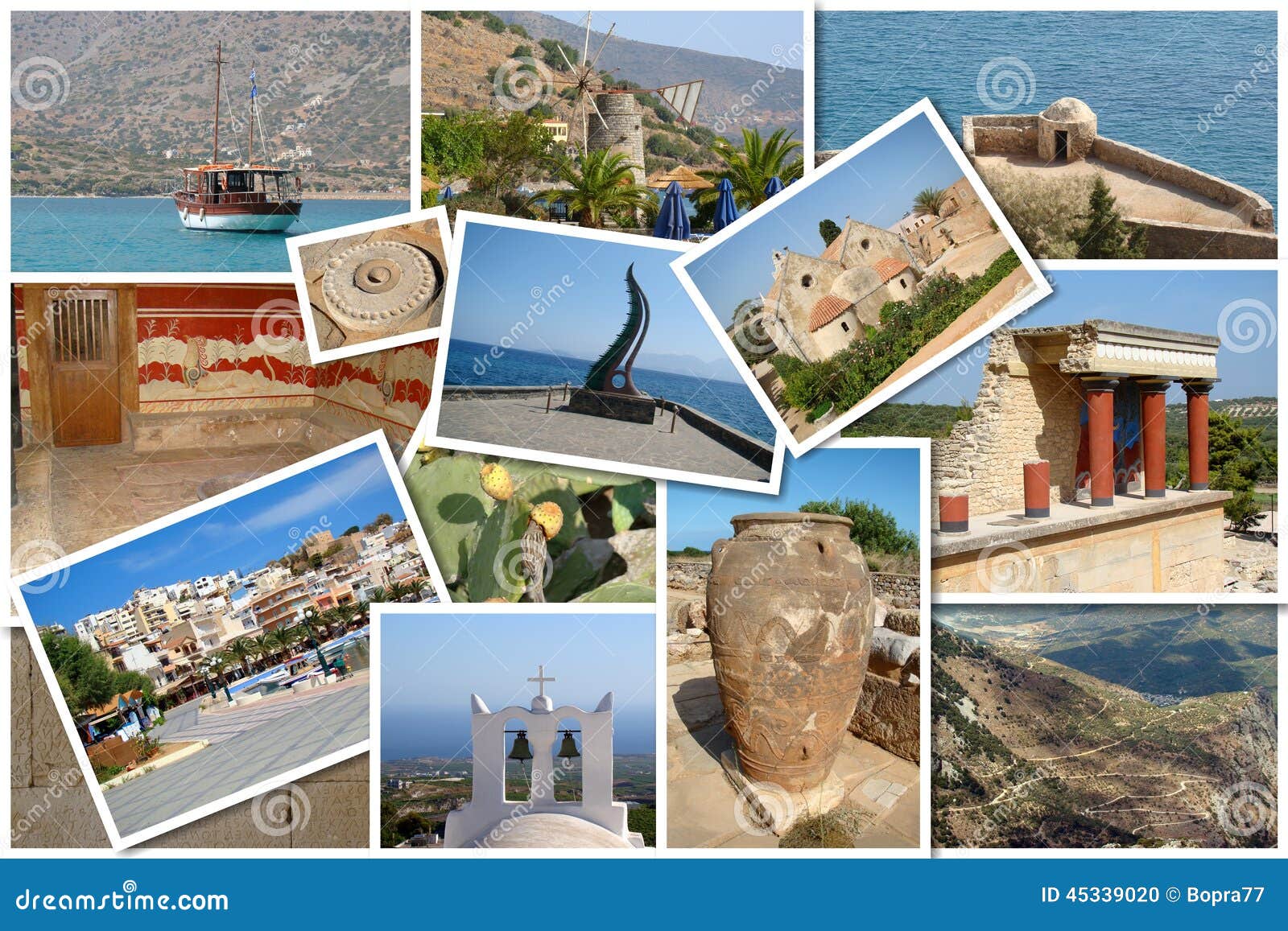 A Collage of Crete Island, Greece Stock Photo - Image of european ...