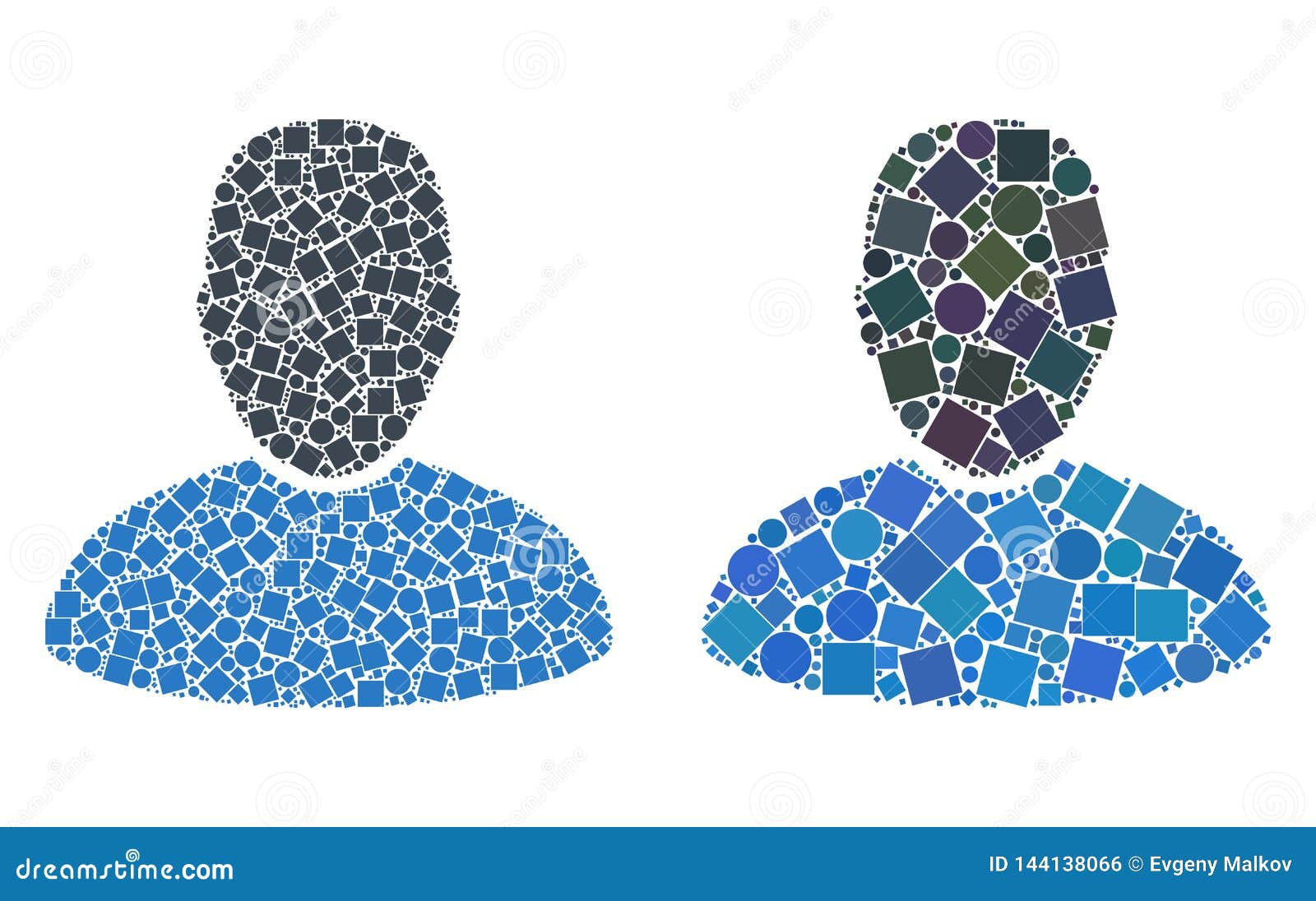 Customer Icon Mosaics of Squares and Circles Stock Vector ...