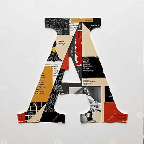 Collage Alphabet a Cut-Out Images Textures Stock Illustration ...