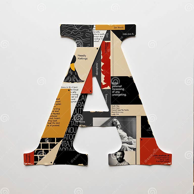 Collage Alphabet a Cut-Out Images Textures Stock Illustration ...