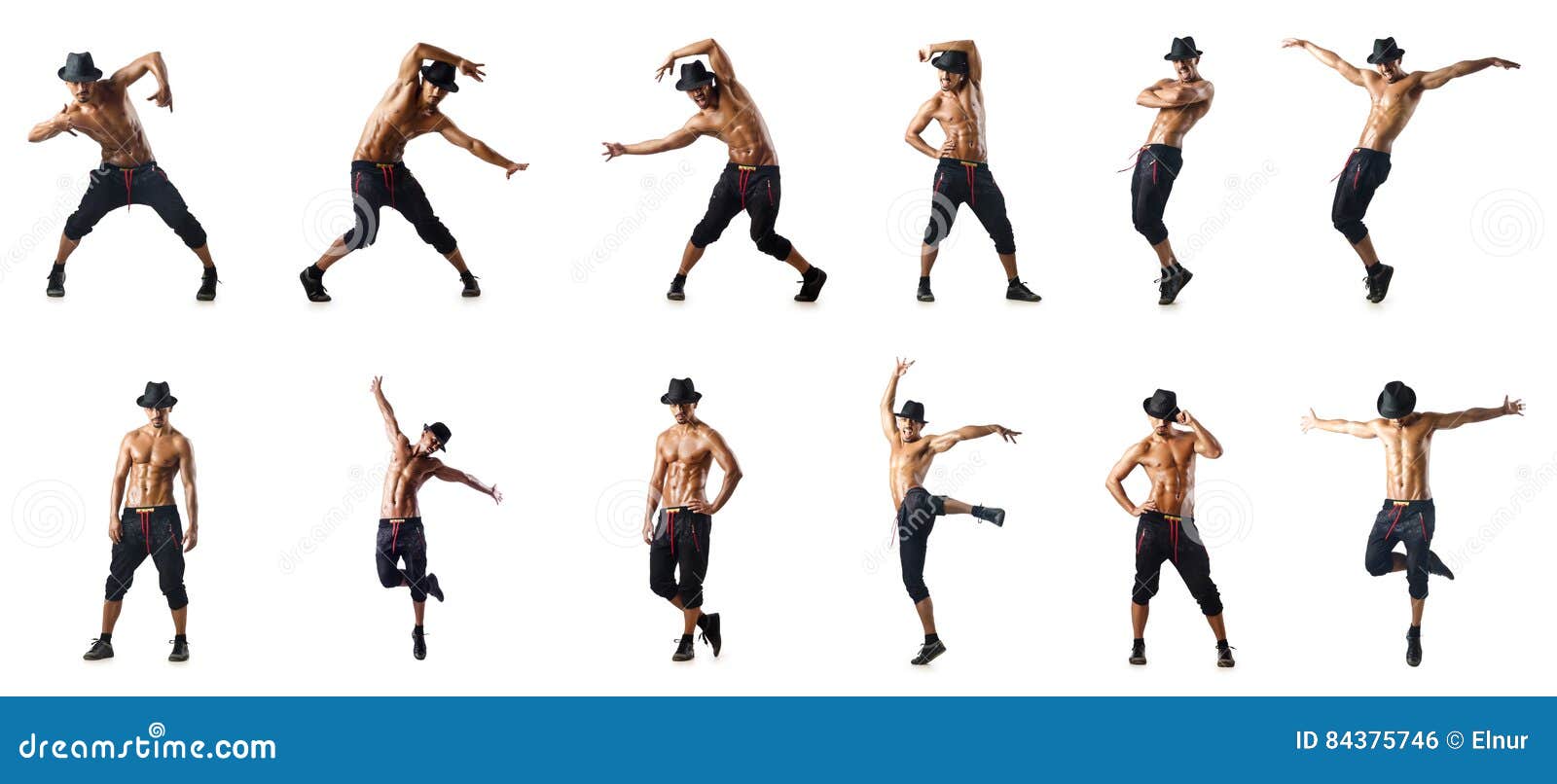 The Collage of Dancers Isolated on White Background Stock Photo - Image ...