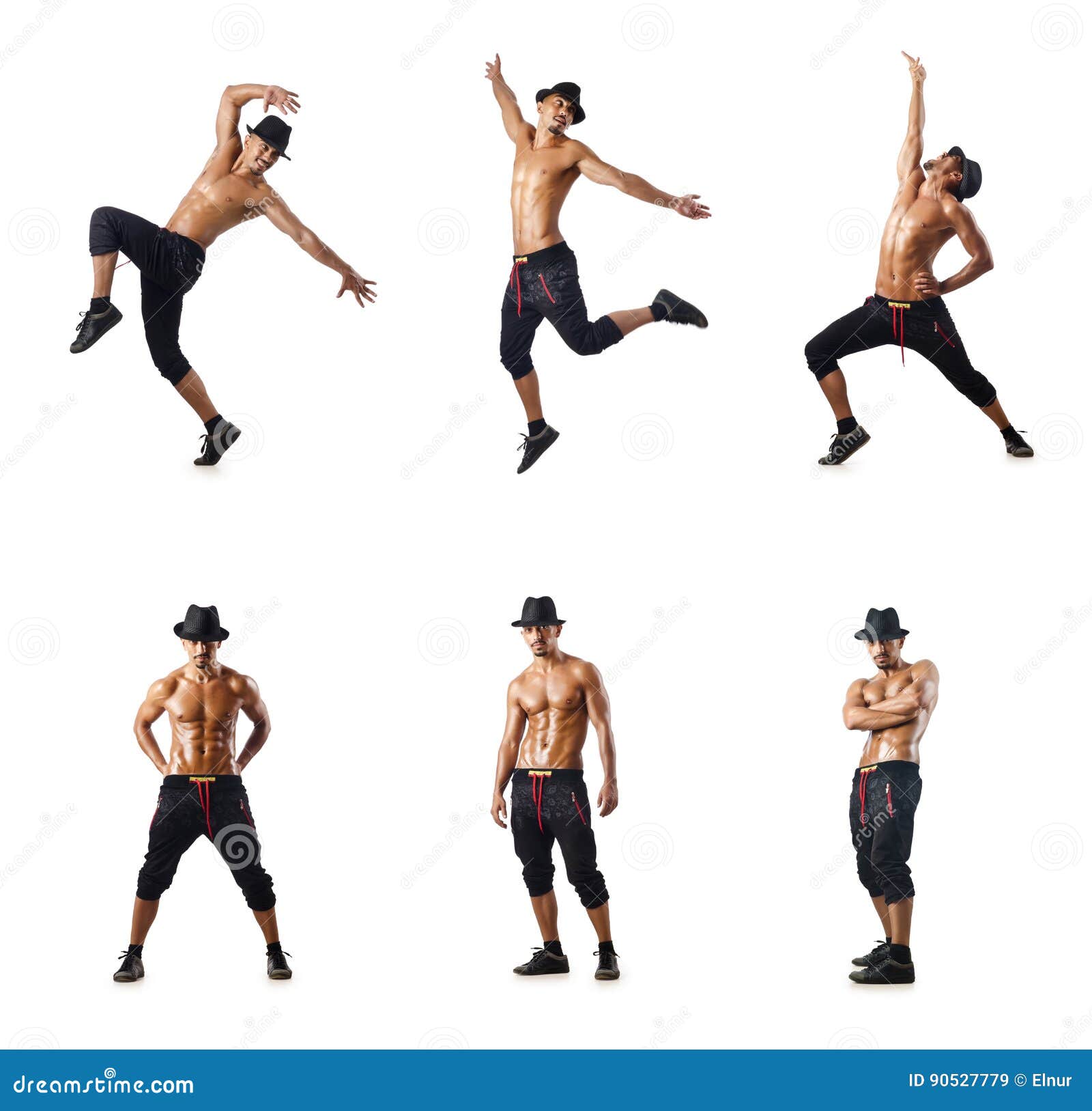 The Collage Of Dancers Isolated On White Background Royalty-Free Stock ...