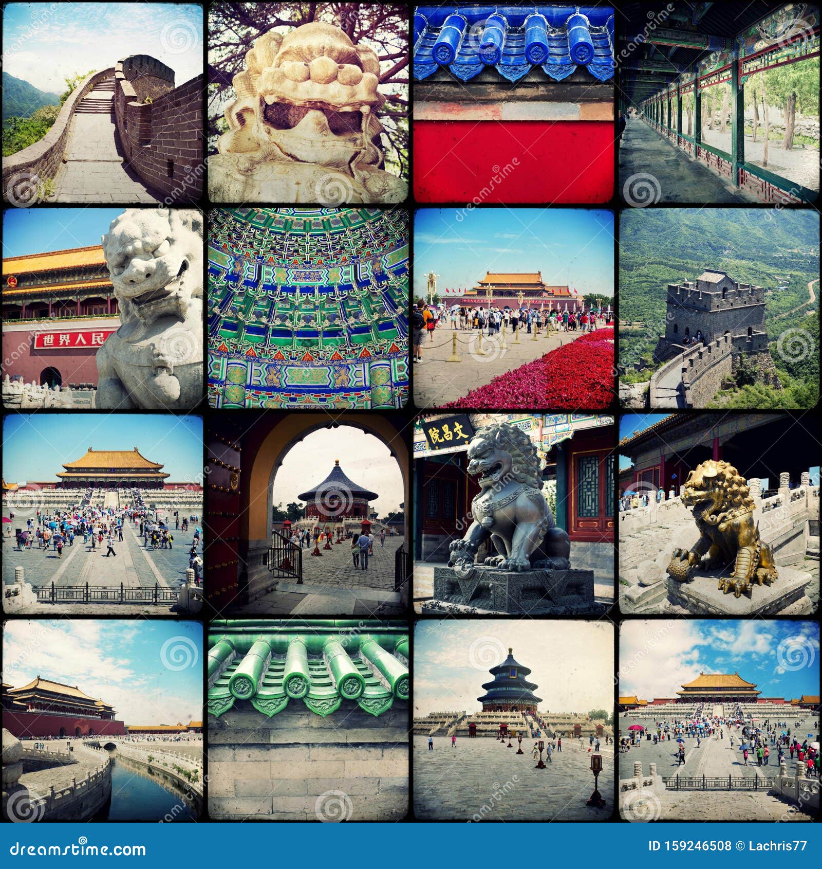 Collage De Algunos Lugares En China Foto de archivo editorial - Imagen ...