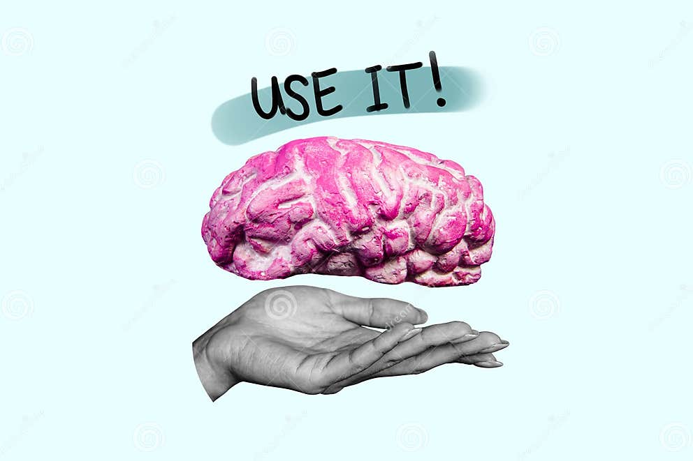 Collage De Arte Creativo Compuesto De Mano Agarrar Mente Cerebro Rosa ... Collage De Arte Creativo Compuesto De Mano Agarrar Mente Cerebro Rosa ...