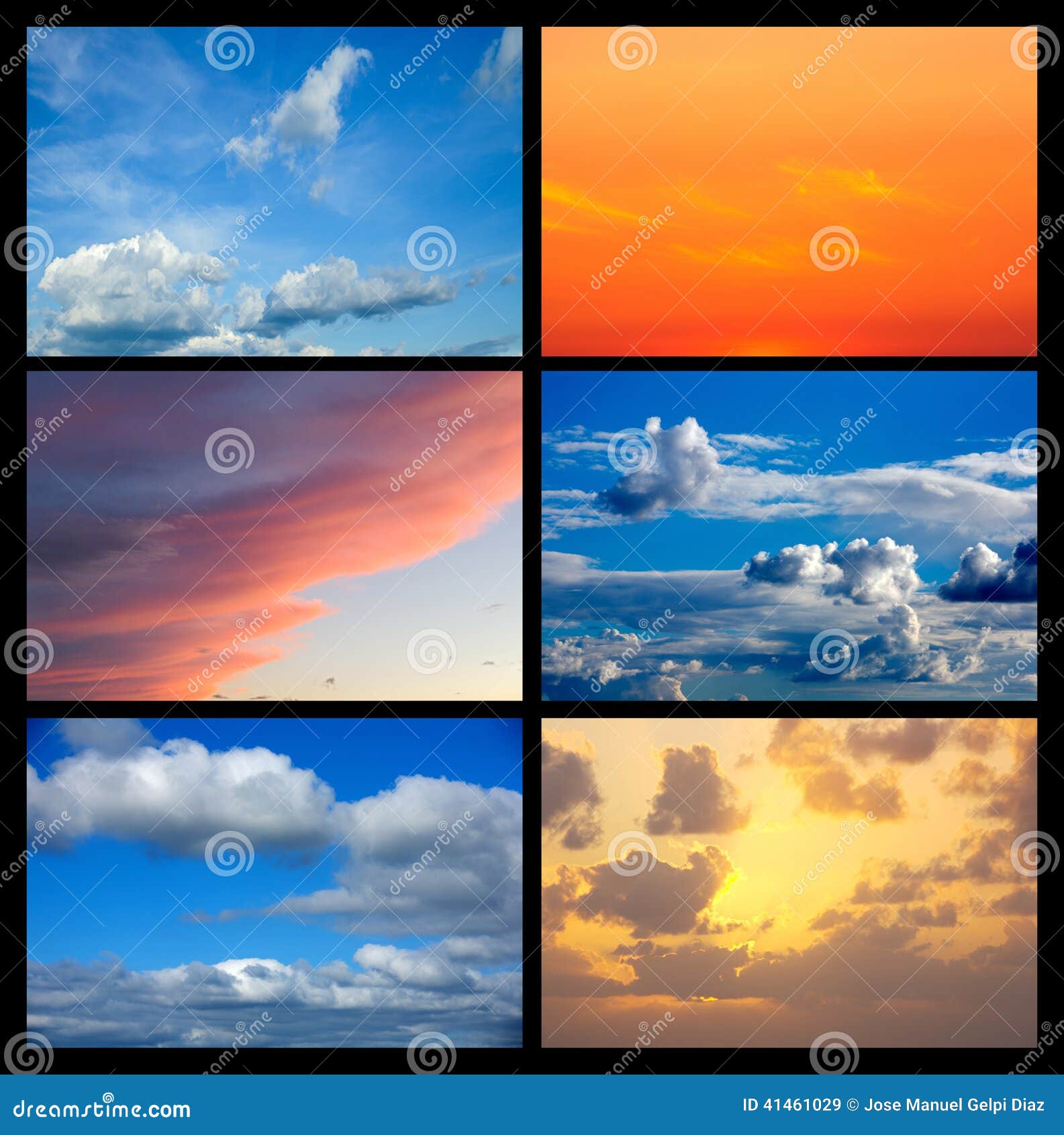 Collage De Beaucoup D'images Avec Le Ciel Image stock - Image du ...