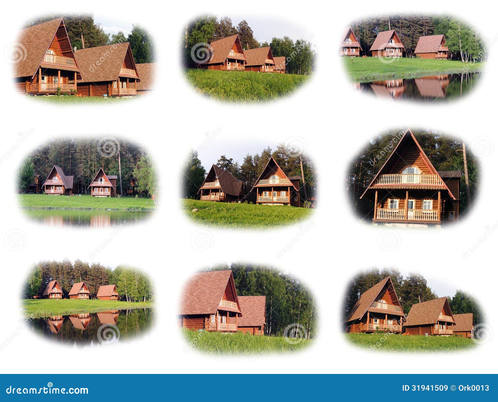Collage de casas de madera imagen de archivo. Imagen de grupo - 31941509