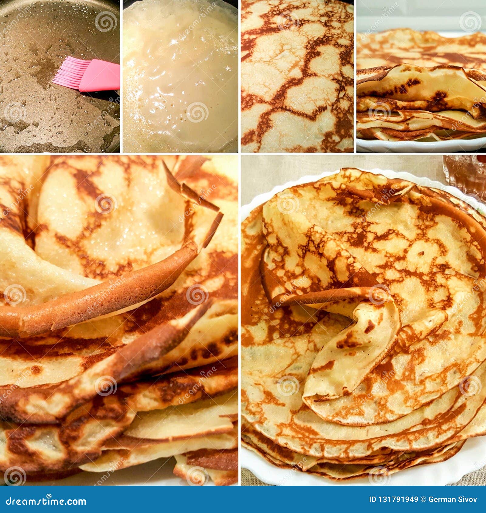Collage De Cocinar Las Crepes Imagen de archivo - Imagen de mermelada ...