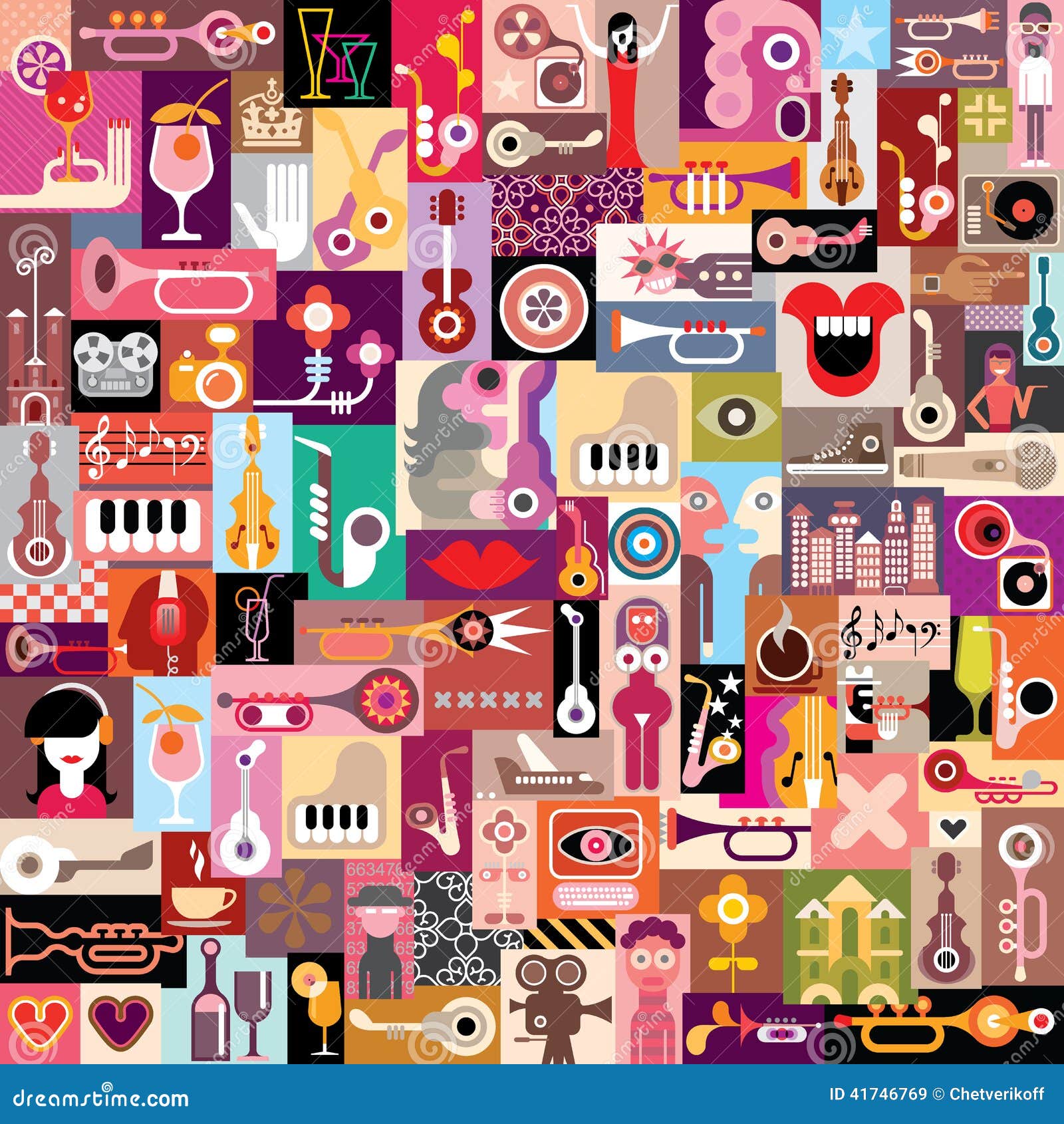 Collage De Conception Graphique Illustration Stock - Illustration of ...