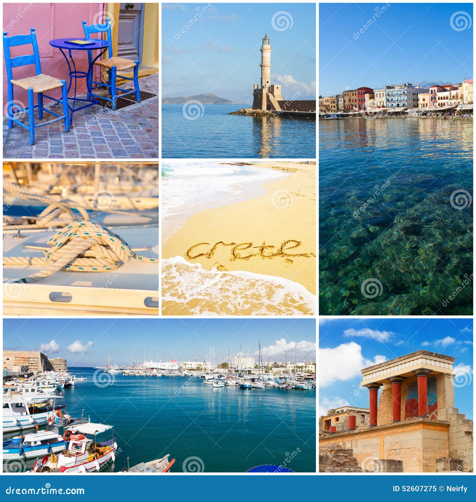 Collage de Creta, Grecia imagen de archivo. Imagen de costa - 52607275
