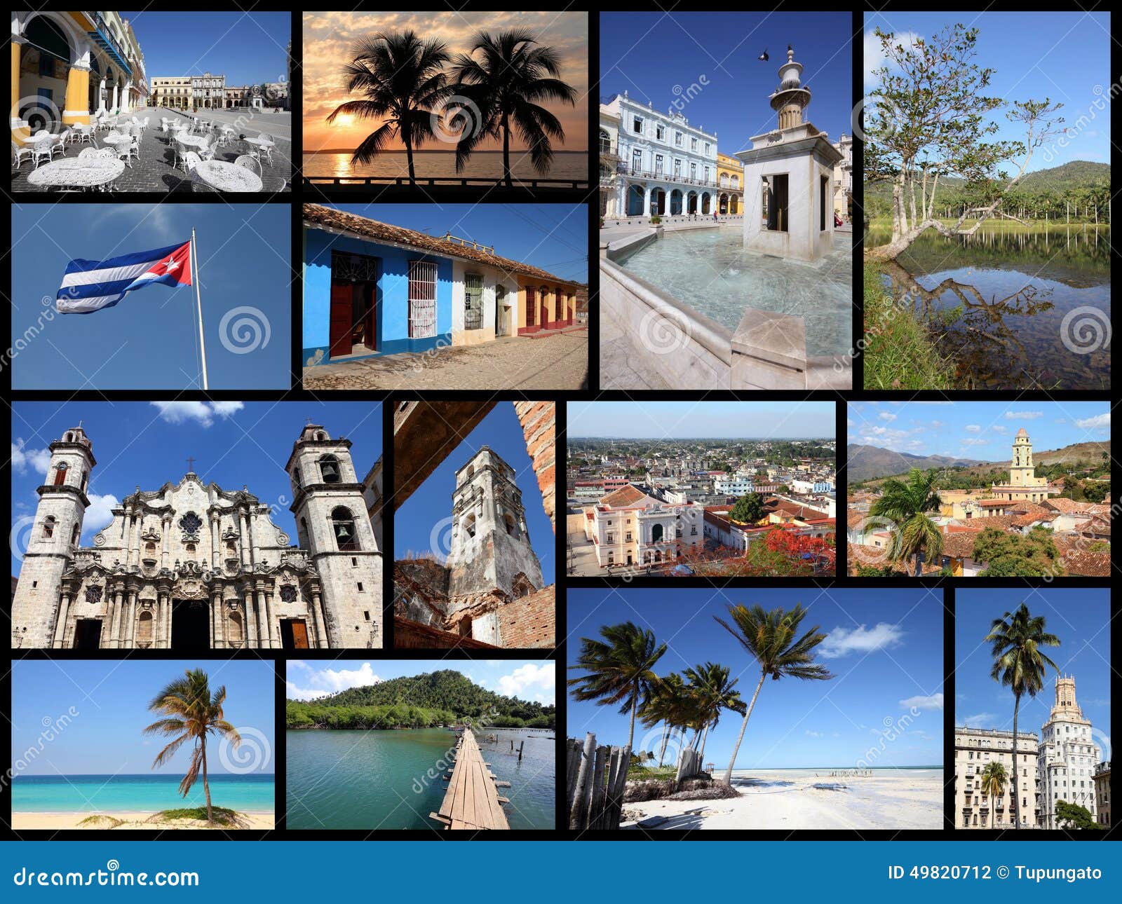 Collage de Cuba foto de archivo. Imagen de caribe, paisaje - 49820712