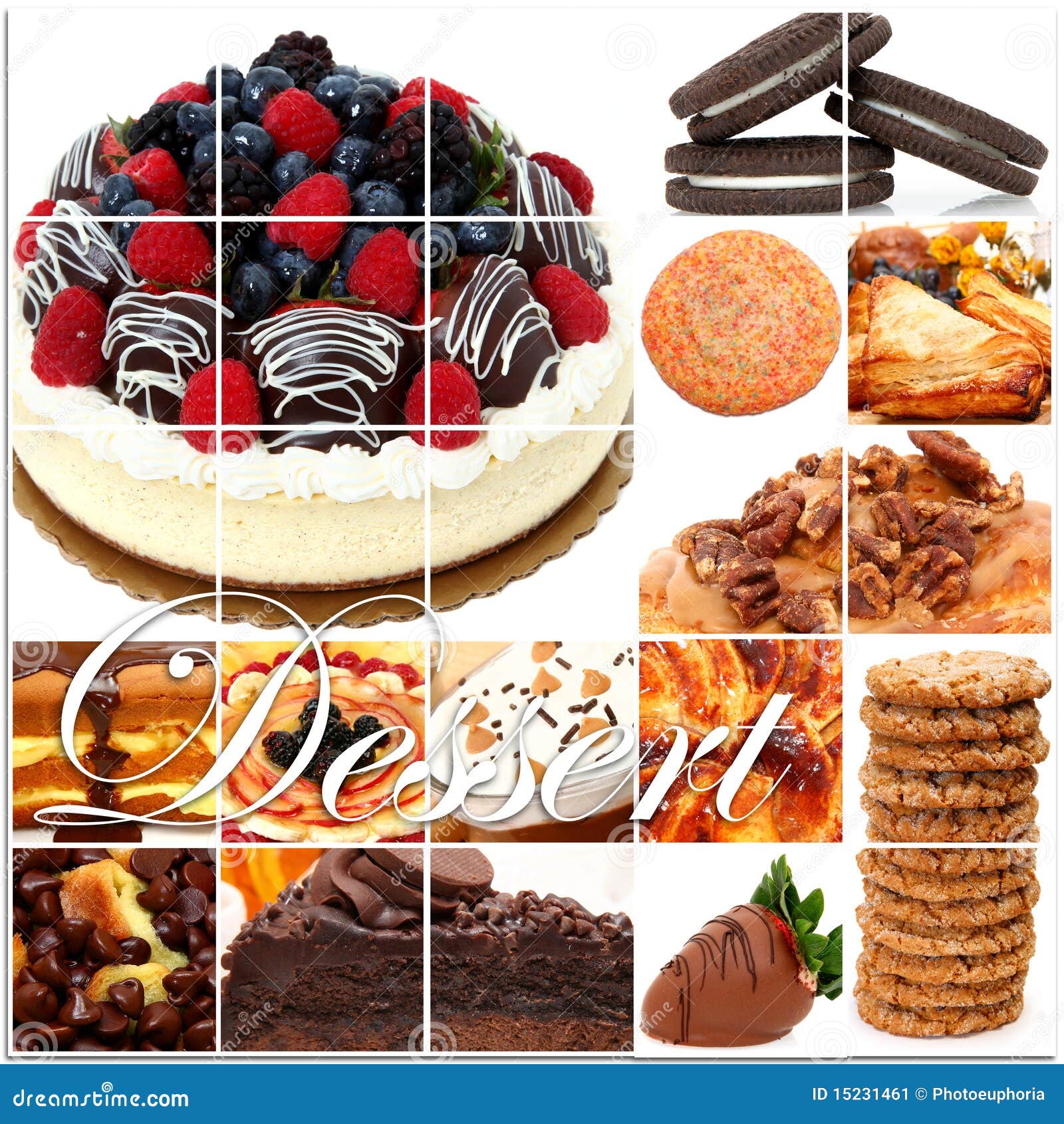 Collage de dessert image stock. Image du fermer, dessert - 15231461
