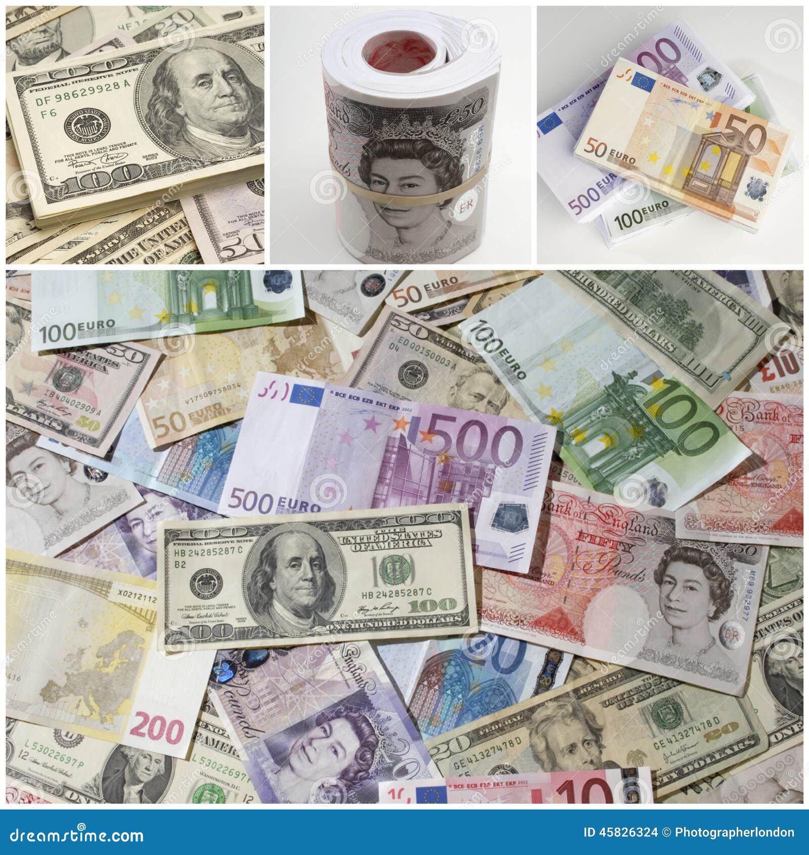 Collage De Différentes Devises De Papier Image stock éditorial - Image ...