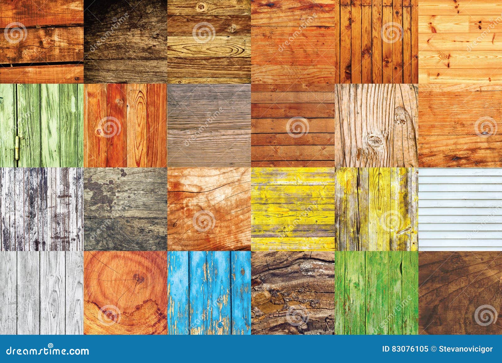 Collage De Diversas Diversas Muestras De Madera De La Textura Imagen de ...