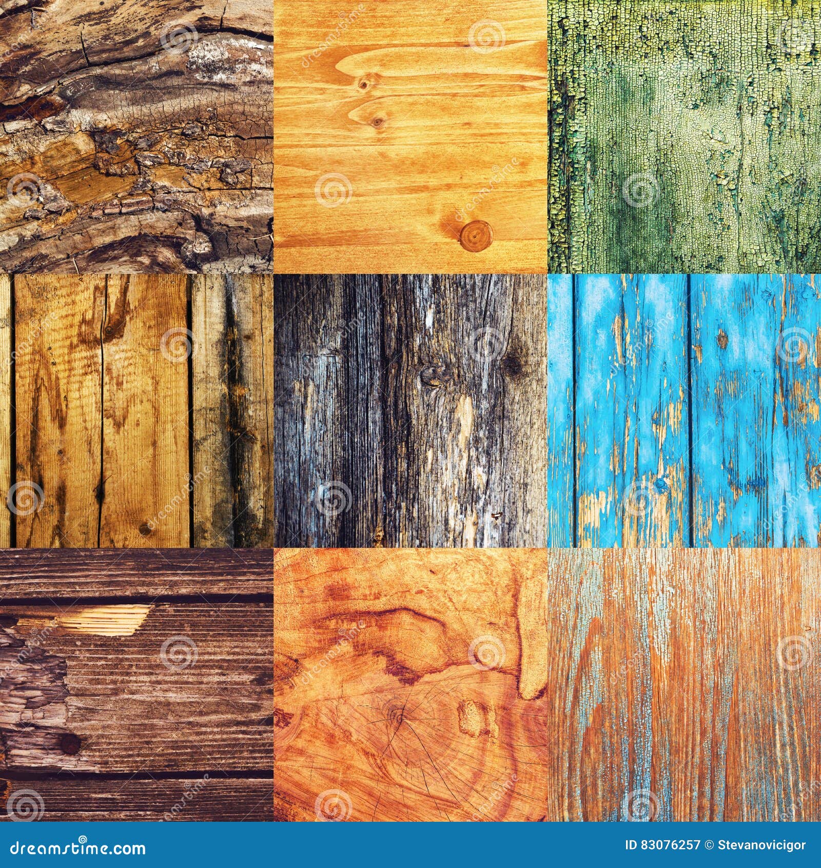 Collage De Diversas Diversas Muestras De Madera De La Textura Imagen de ...