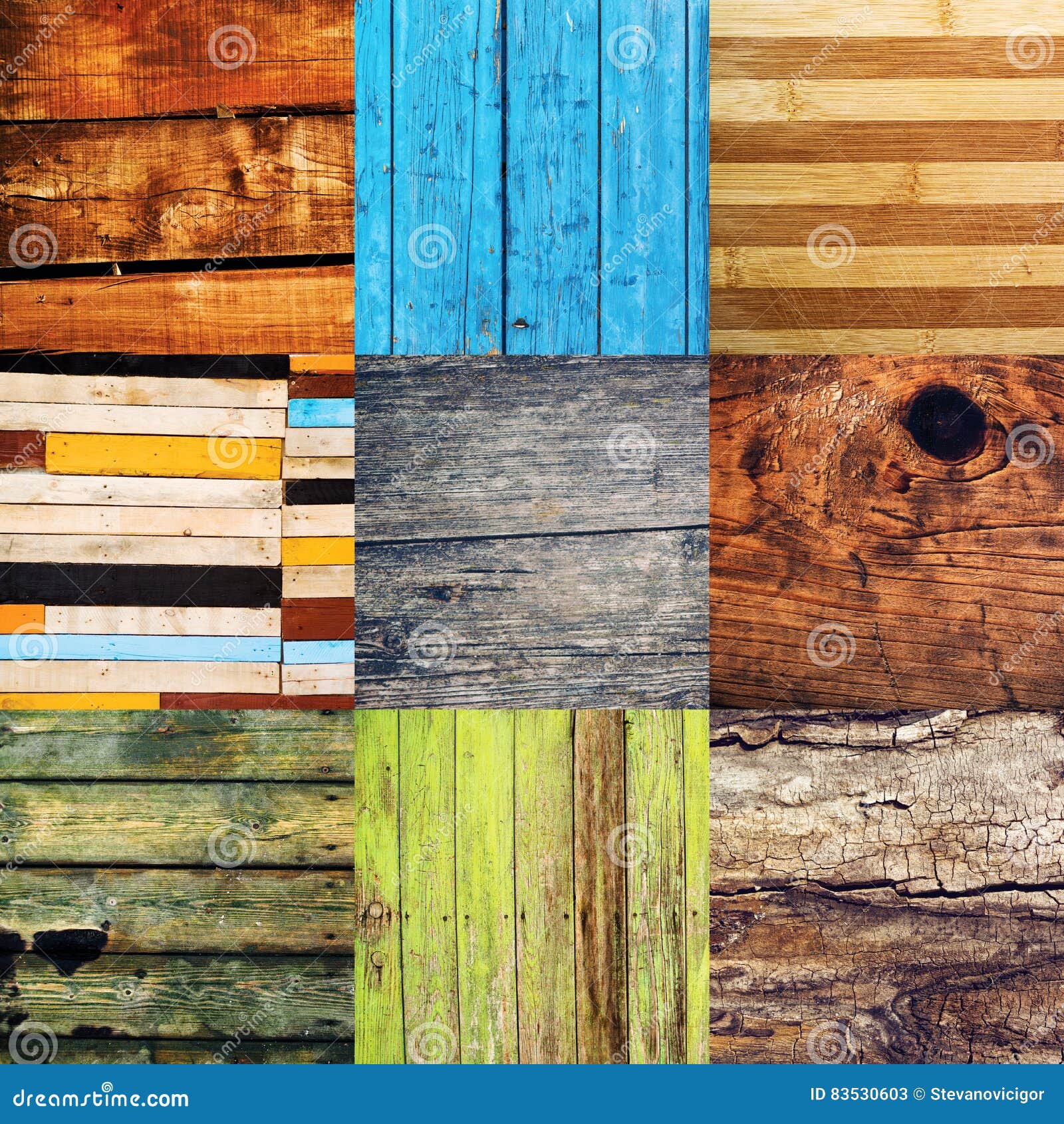 Collage De Diversas Diversas Muestras De Madera De La Textura Imagen de ...