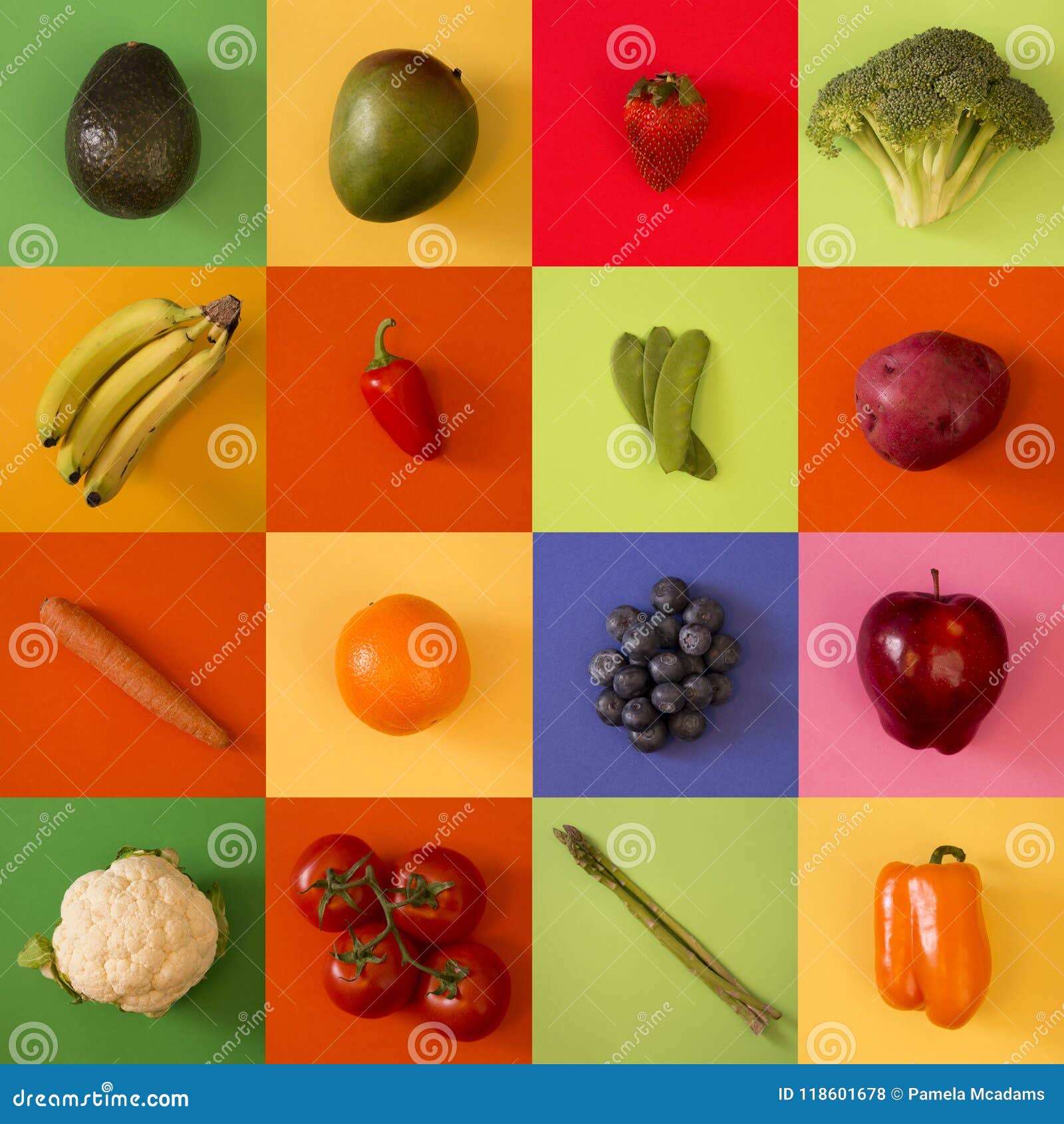 Collage De Diversas Frutas Y Verduras Foto de archivo - Imagen de ...