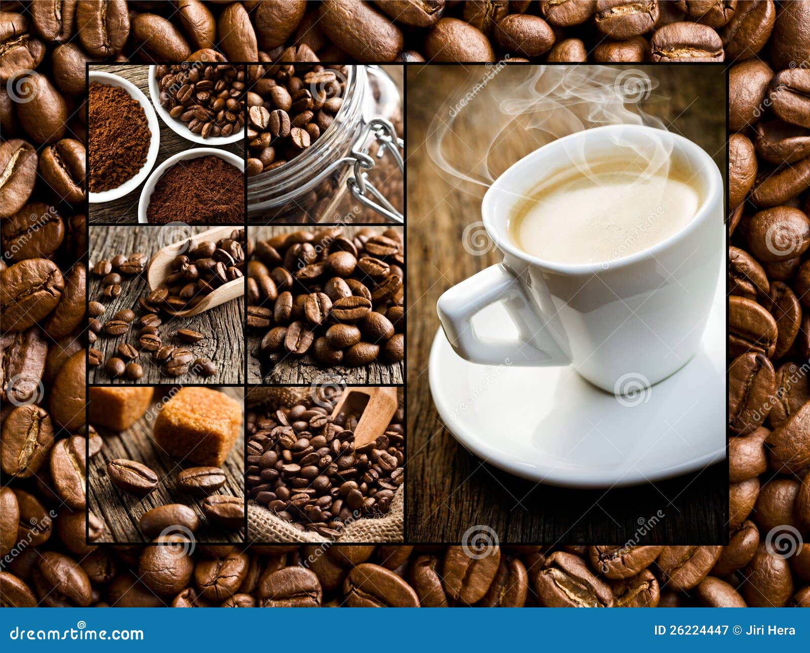 Collage De Diversos Adornos Del Café Imagen de archivo - Imagen de café ...