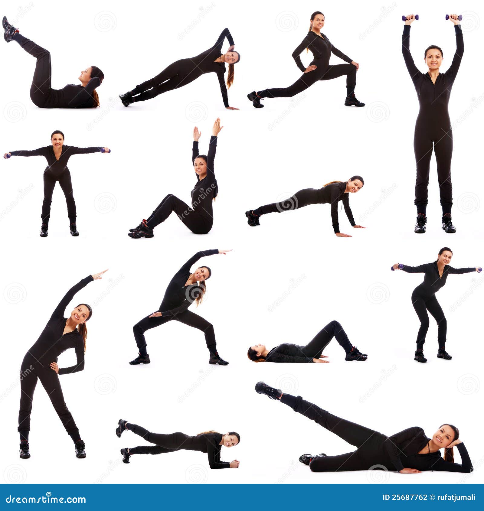 Collage De Diversos Ejercicios De La Aptitud Fotografía de archivo ...