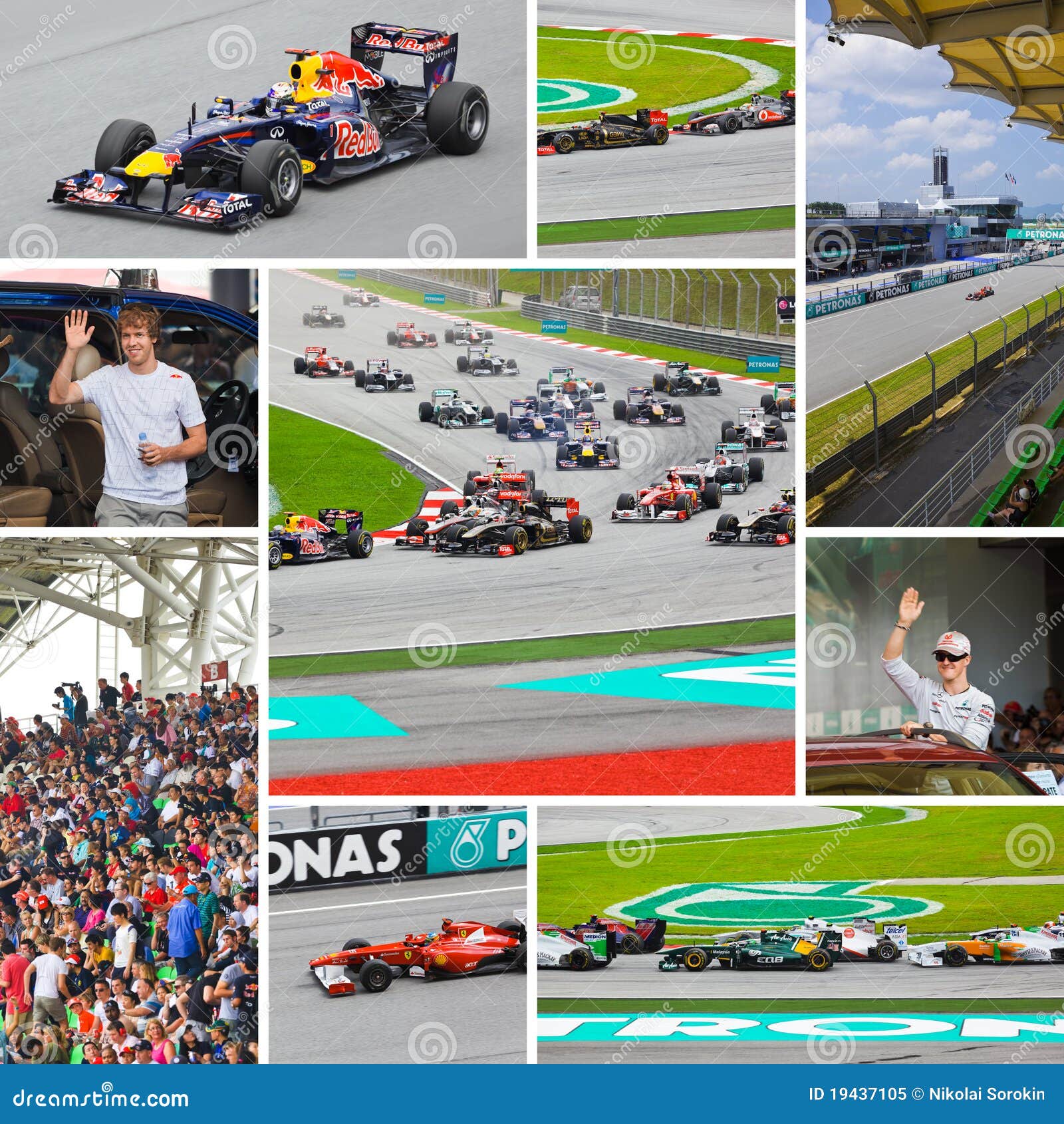 Collage De Fotos De Formula-1 Imagen editorial - Imagen de raza ...