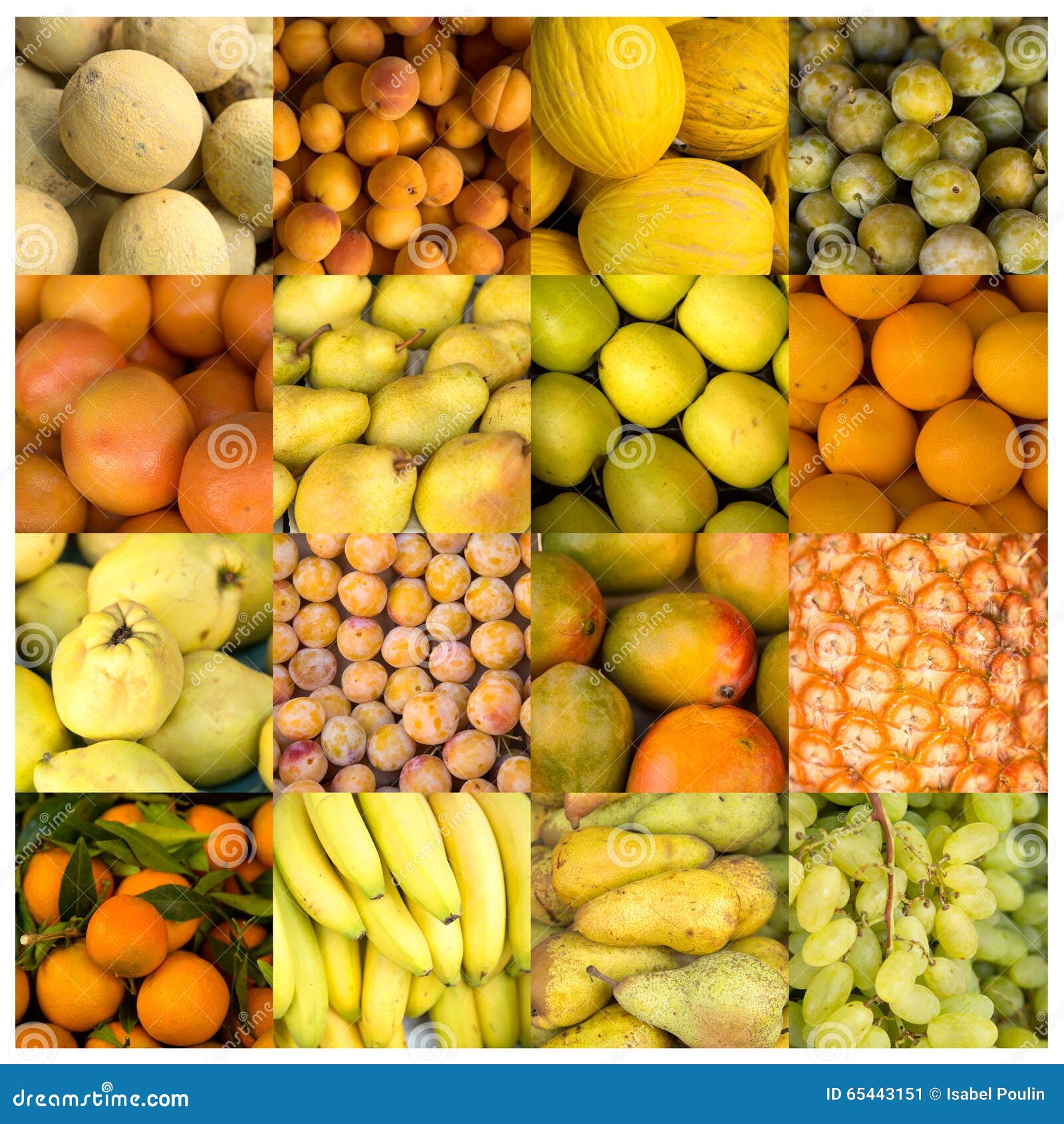 Collage De Frutas Amarillas Y Anaranjadas Imagen de archivo - Imagen de ...