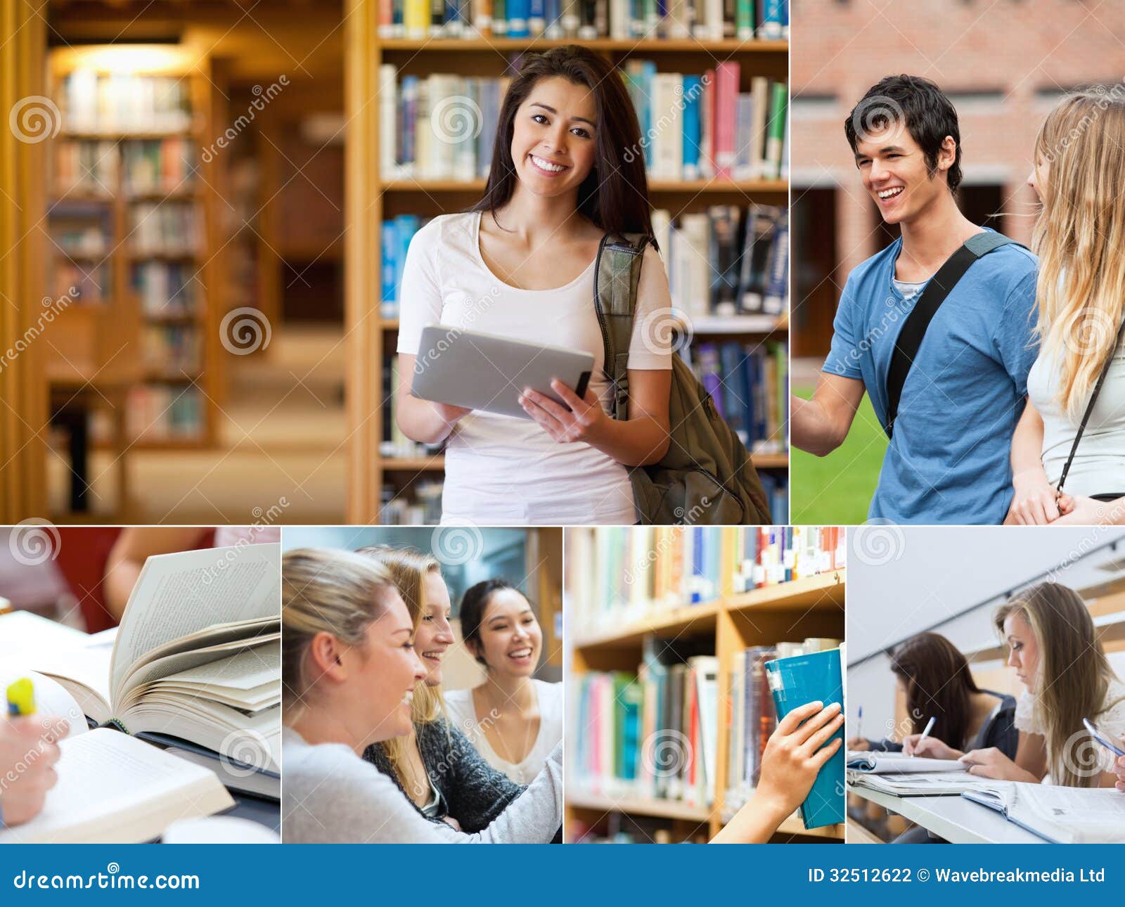 Collage De Imágenes Con Los Estudiantes Foto de archivo - Imagen de ...