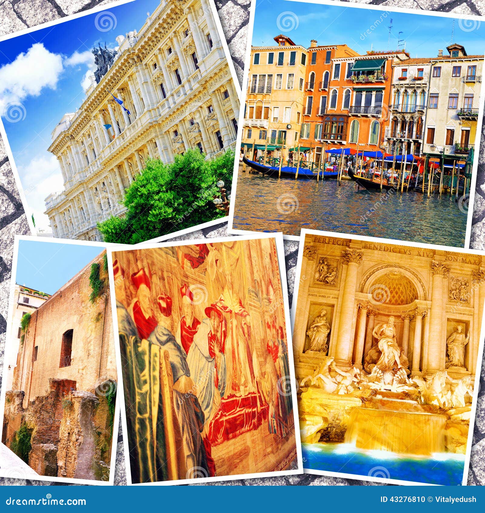 Collage de Italia hermosa foto de archivo. Imagen de hermoso - 43276810