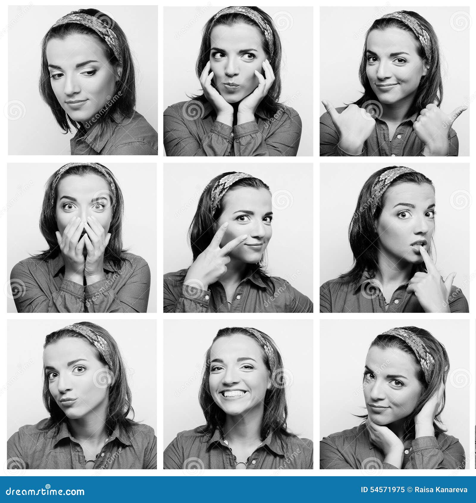 Collage De La Cara De La Mujer Joven Imagen de archivo - Imagen de ...