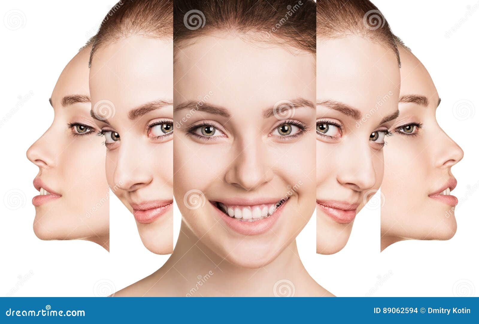 Collage De La Cara De La Mujer Joven Foto de archivo - Imagen de ...