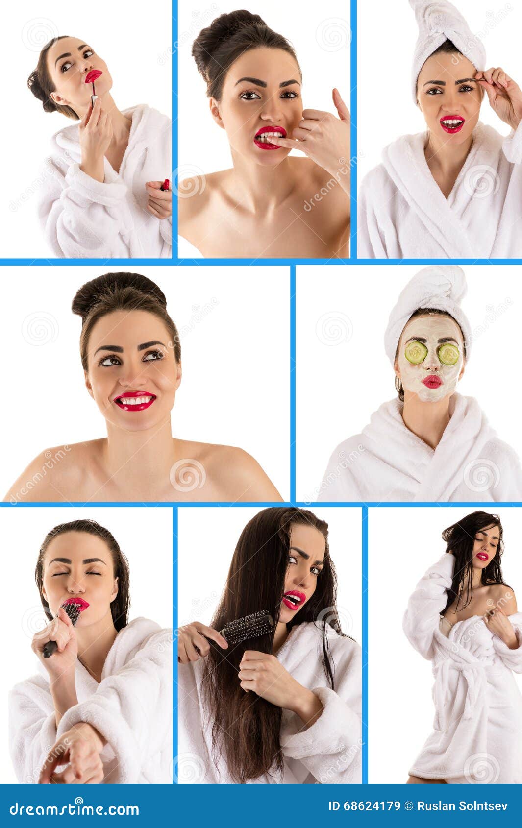 Collage De La Cara Hermosa De La Mujer Imagen de archivo - Imagen de ...