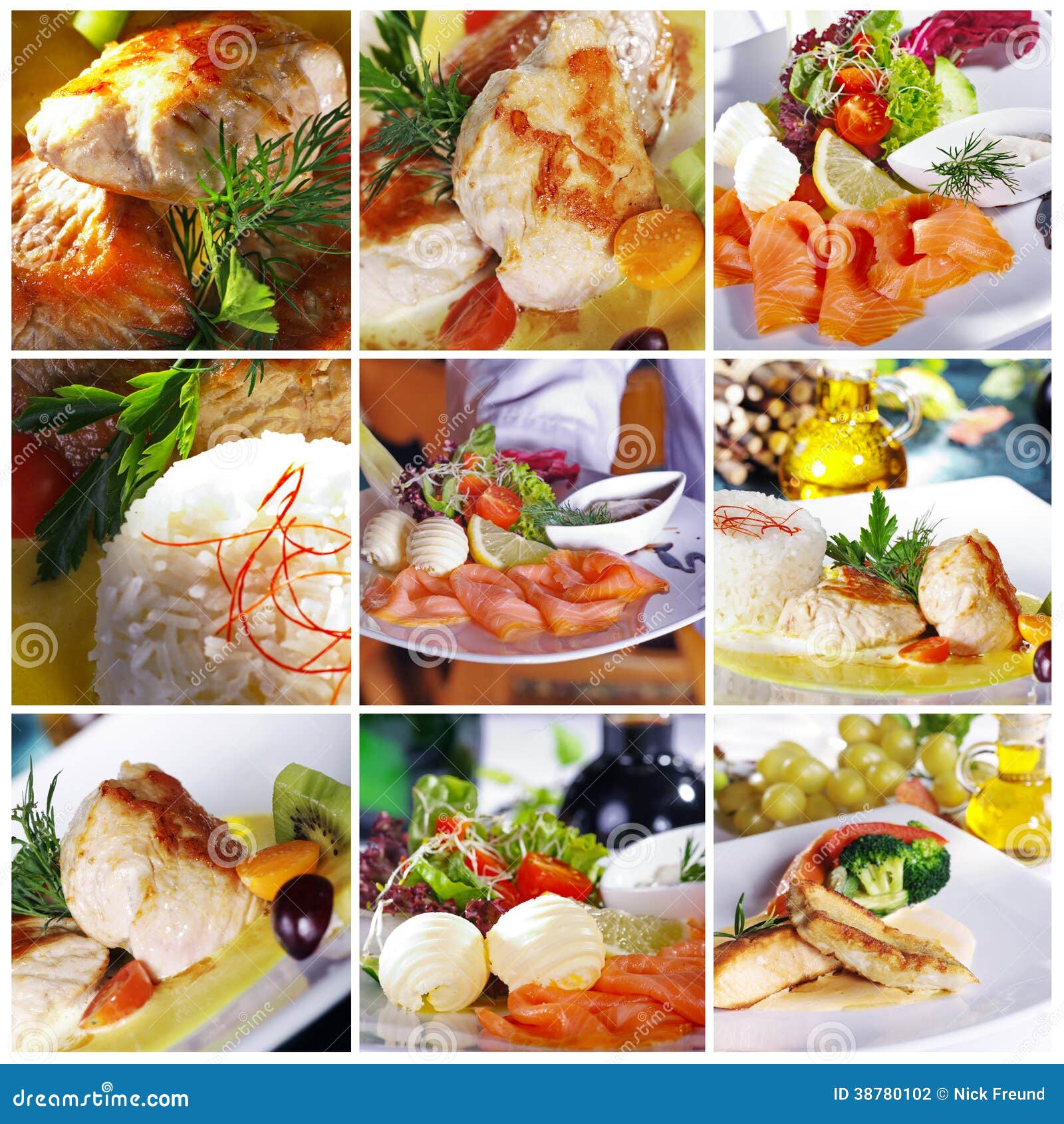 Collage de la comida foto de archivo. Imagen de grilled - 38780102