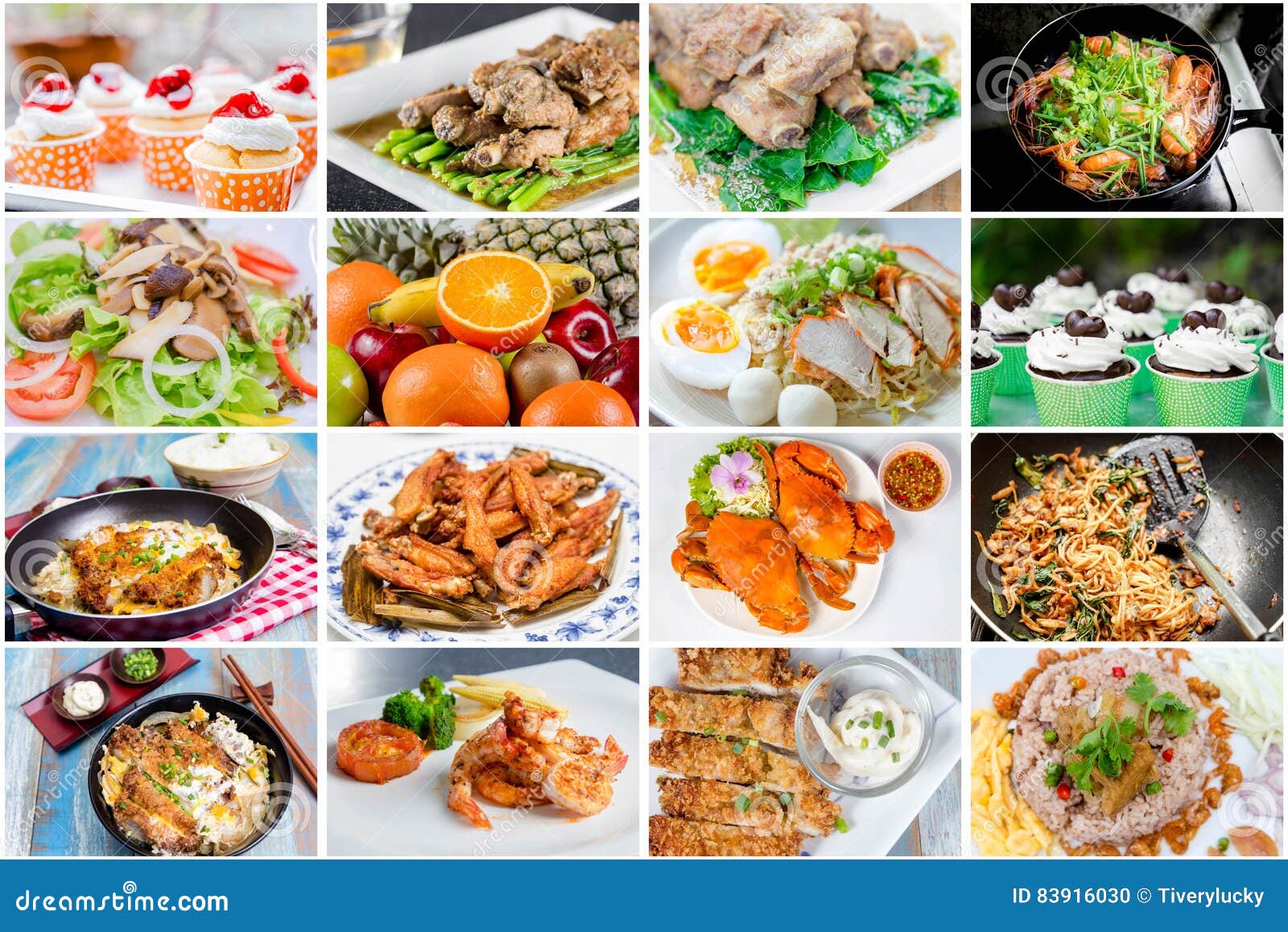 Collage de la comida foto de archivo. Imagen de almuerzo - 83916030