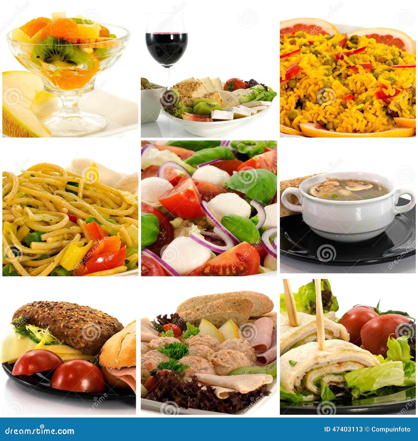 Collage De La Comida Sana Fresca Imagen de archivo - Imagen de placa ...