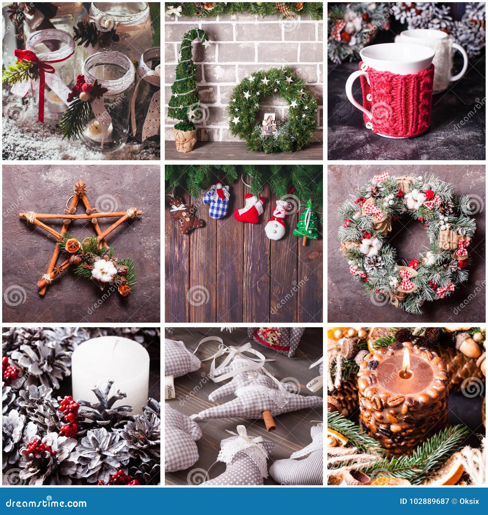 Collage De La Feliz Navidad Imagen de archivo - Imagen de interior ...