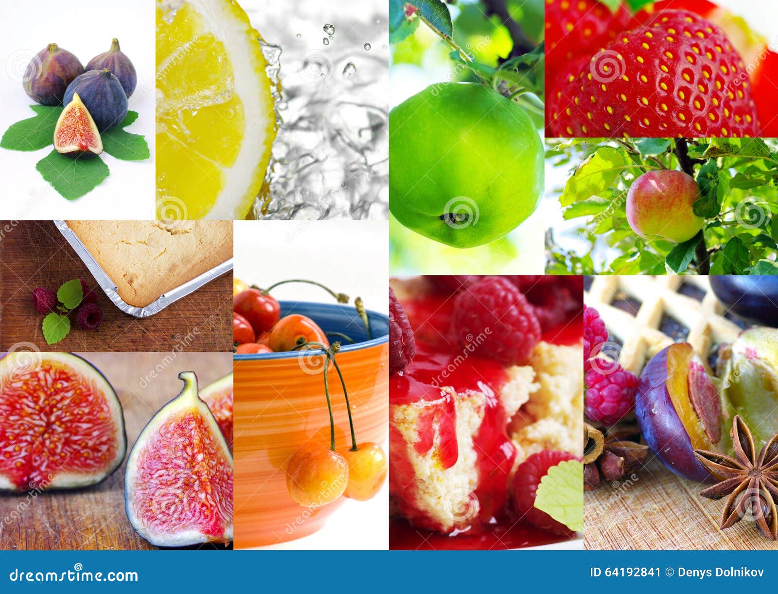 Collage de la fruta imagen de archivo. Imagen de aislado - 64192841