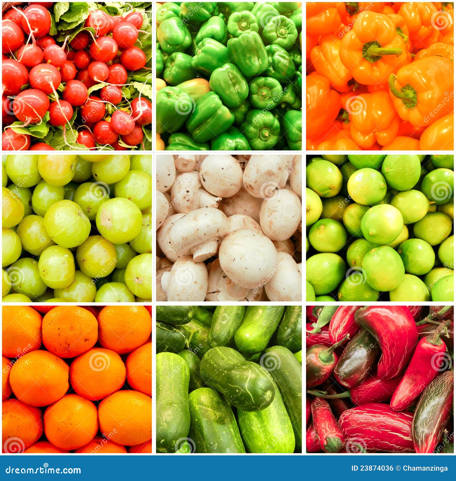 Collage De La Fruta Y Verdura Foto de archivo - Imagen de pimiento ...