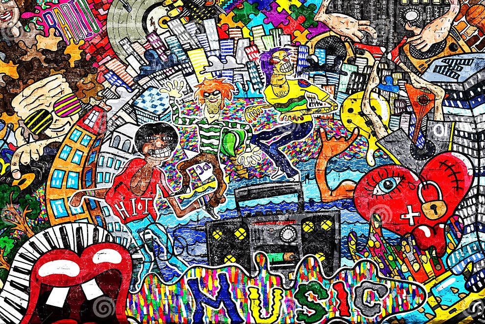 Collage de la música stock de ilustración. Ilustración de creativo ...