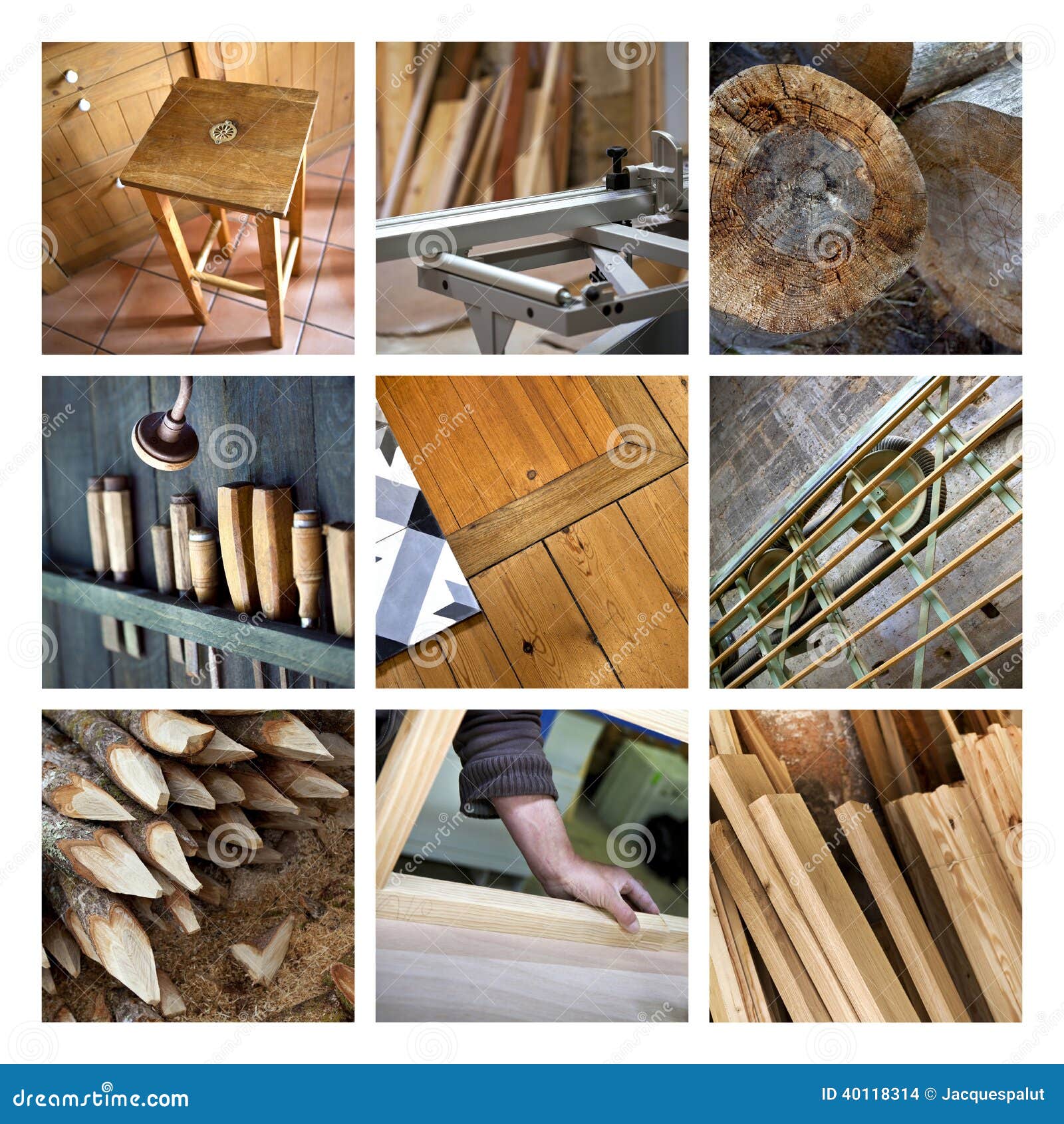 Collage De La Madera Y De La Carpintería Foto de archivo - Imagen de ...
