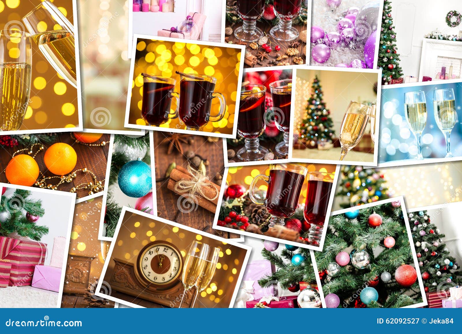 Collage de la Navidad imagen de archivo. Imagen de bulbo - 62092527