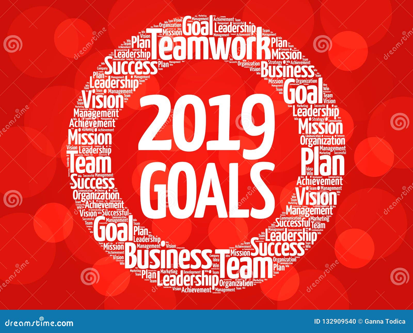 Collage De La Nube De La Palabra De 2019 Metas Stock de ilustración ...