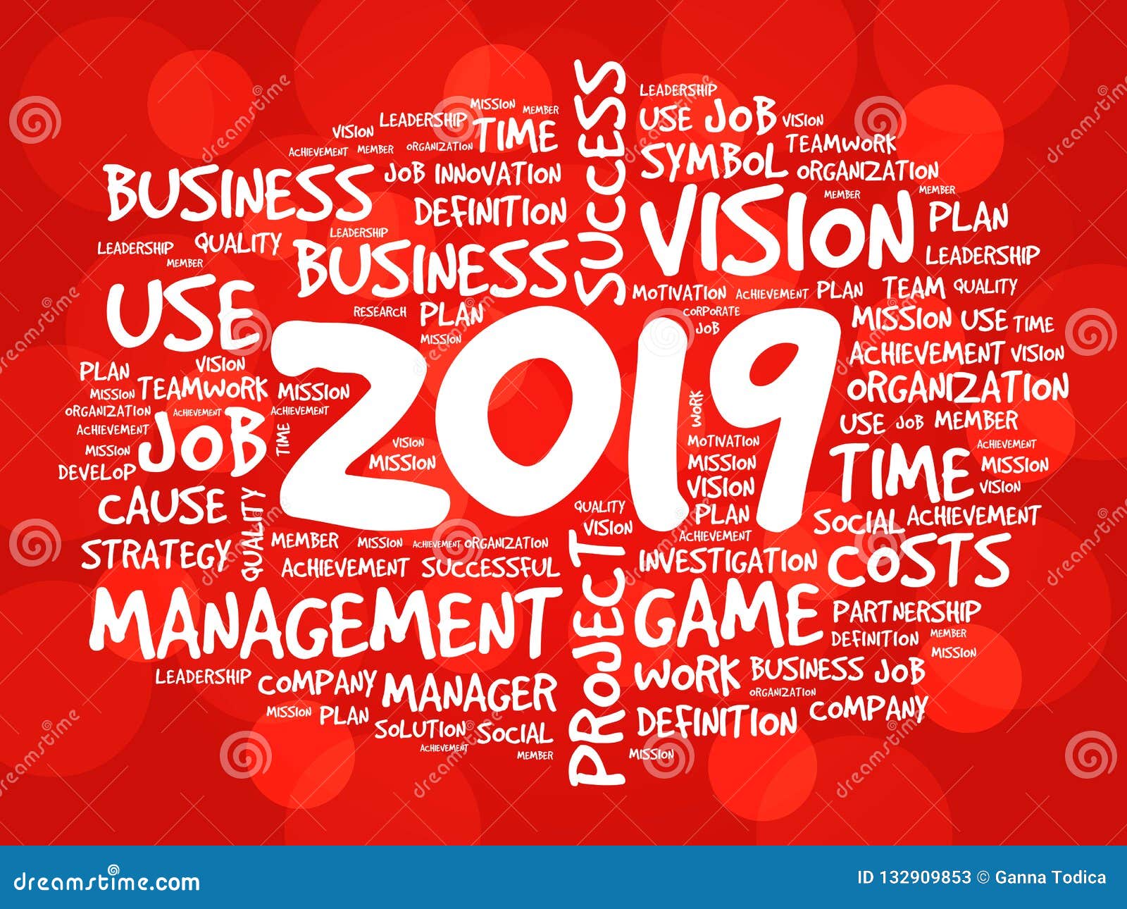 Collage De La Nube De La Palabra De 2019 Metas Stock de ilustración ...