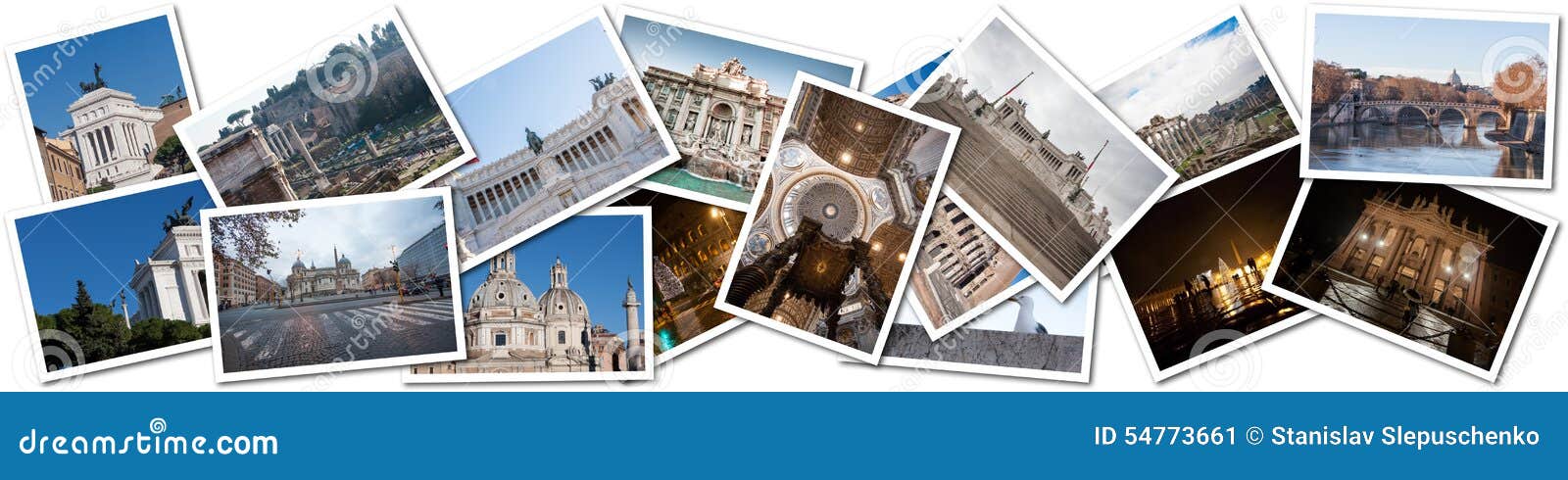 Collage De La Postal De Roma, Italia Imagen de archivo - Imagen de ...