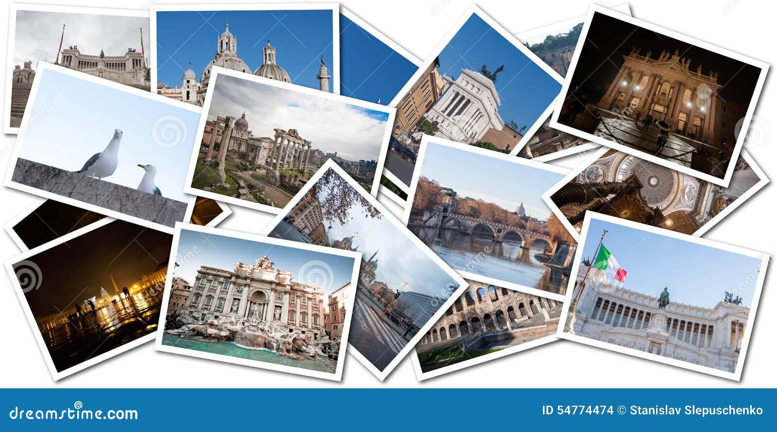 Collage De La Postal De Roma, Italia Foto de archivo - Imagen de ...