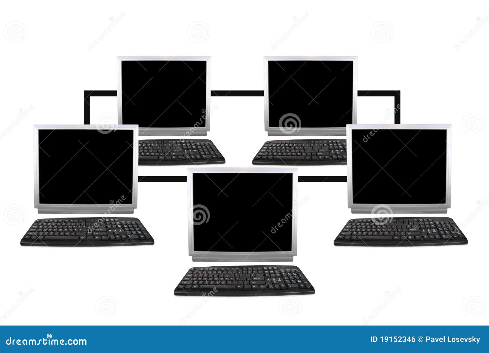 Collage De La Red De Ordenadores Cinco Foto de archivo - Imagen de ...