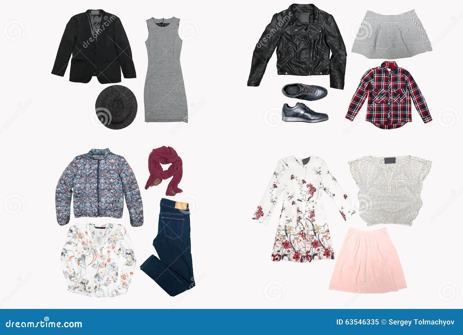 Collage De La Ropa De Las Mujeres Imagen de archivo - Imagen de hembra ...