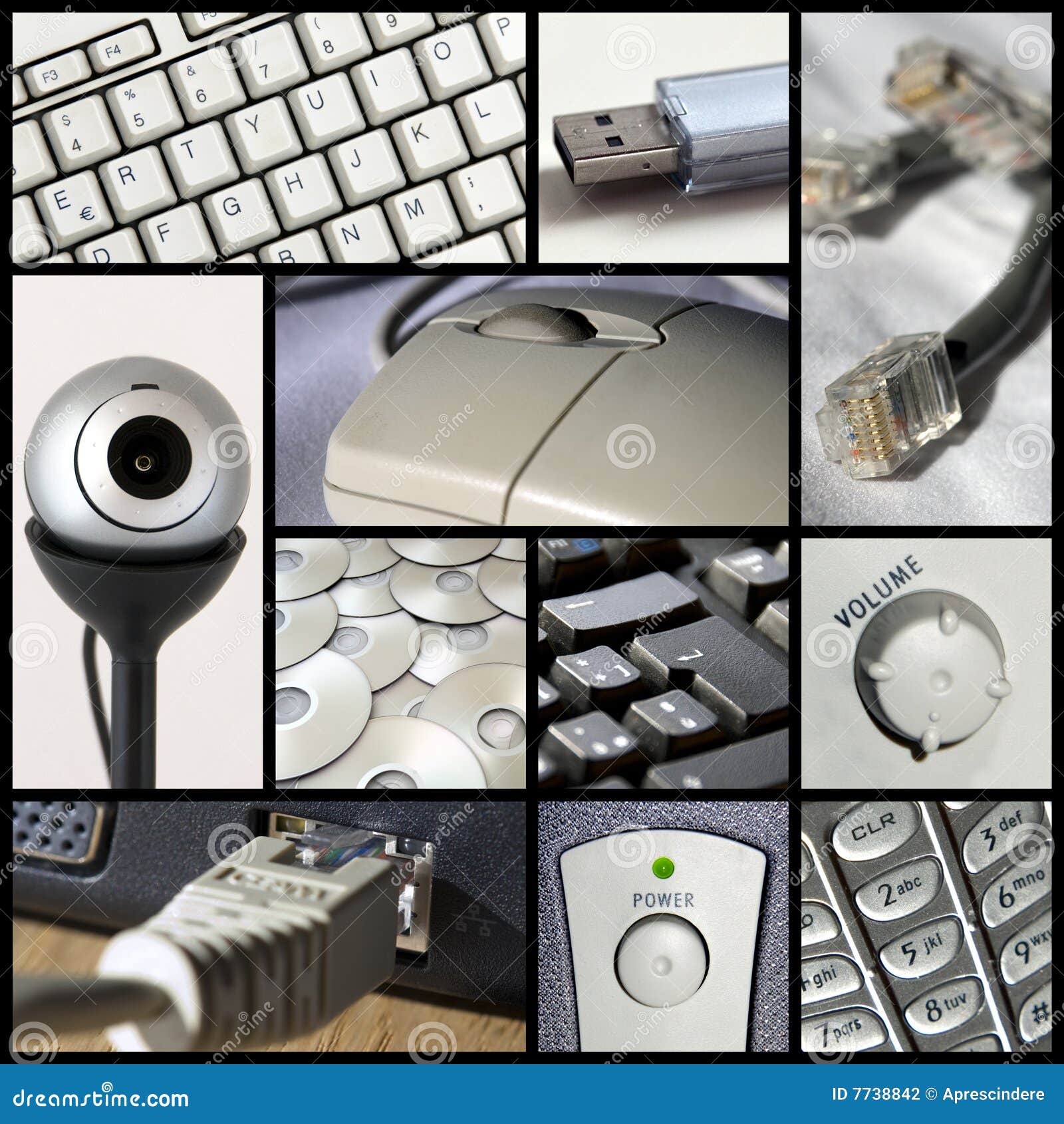 Collage De La Tecnología Fotografía de archivo - Imagen: 7738842