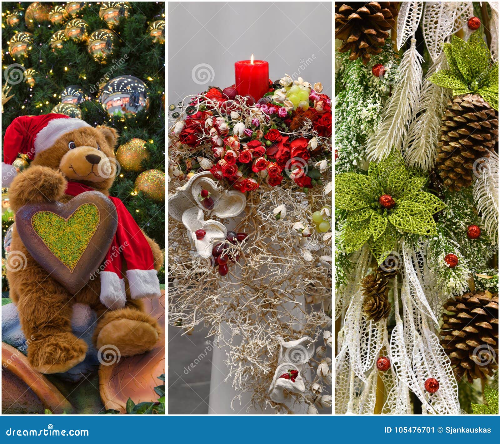 Collage De Las Decoraciones De La Navidad Imagen de archivo - Imagen de ...